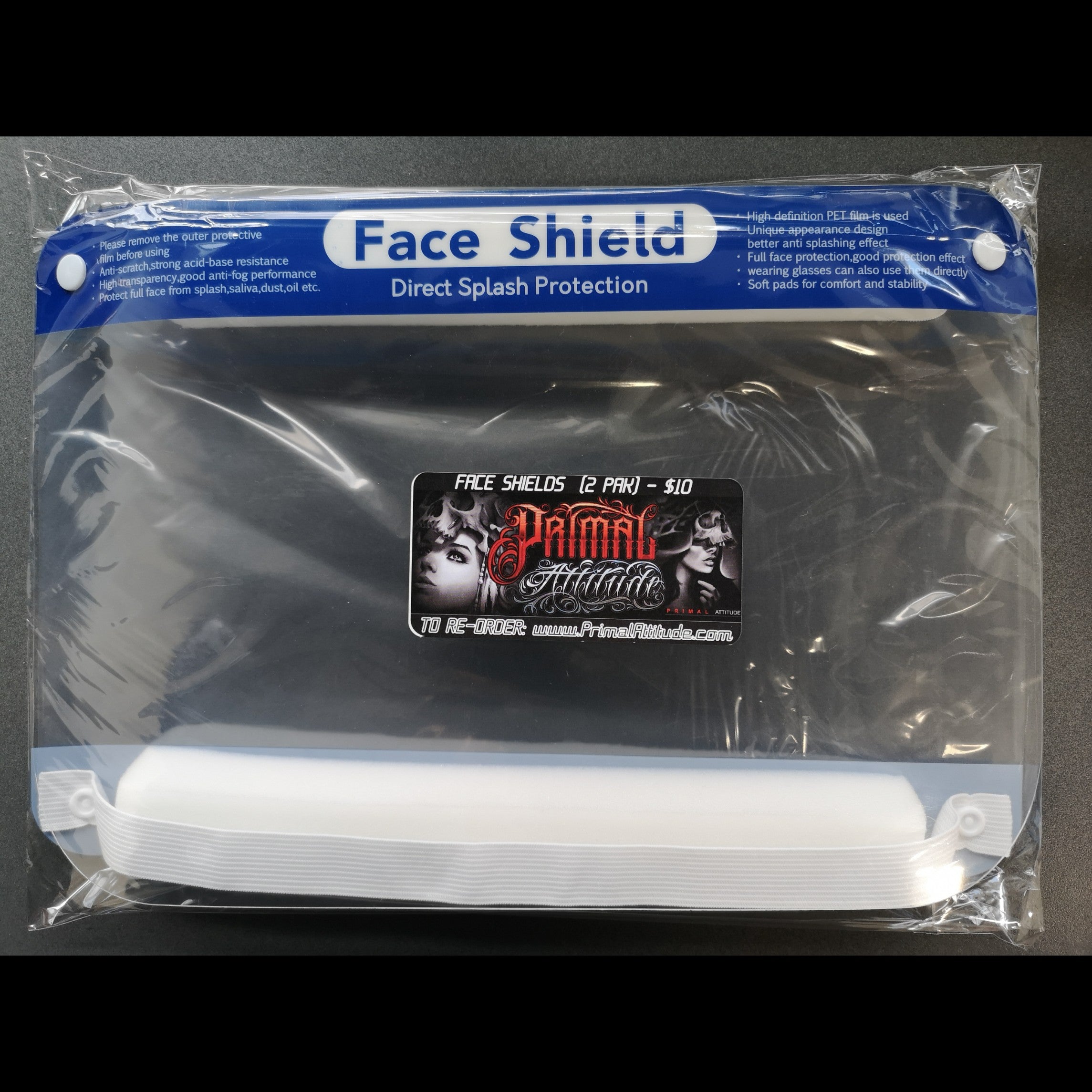 FACE SHIELD - (2 SHIELDS) - ARRIVED — PrimalAttitude.com